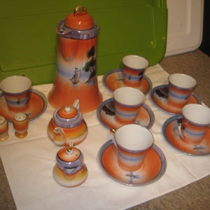 Vintage Crown S Tea Set Vintage 50s Hand Painted Made in Japan Flawless ...