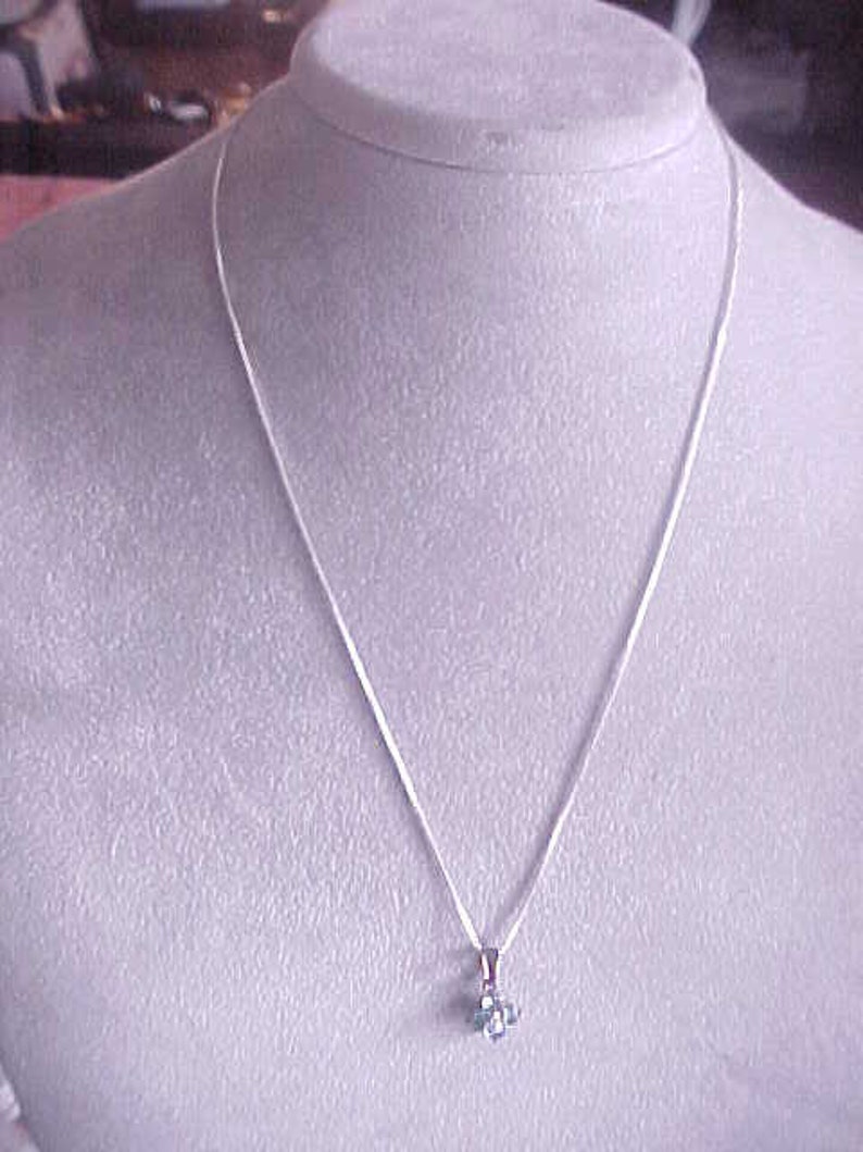 Gift Silver Chain Necklace With 5 Stones Pendant 20 - Etsy
