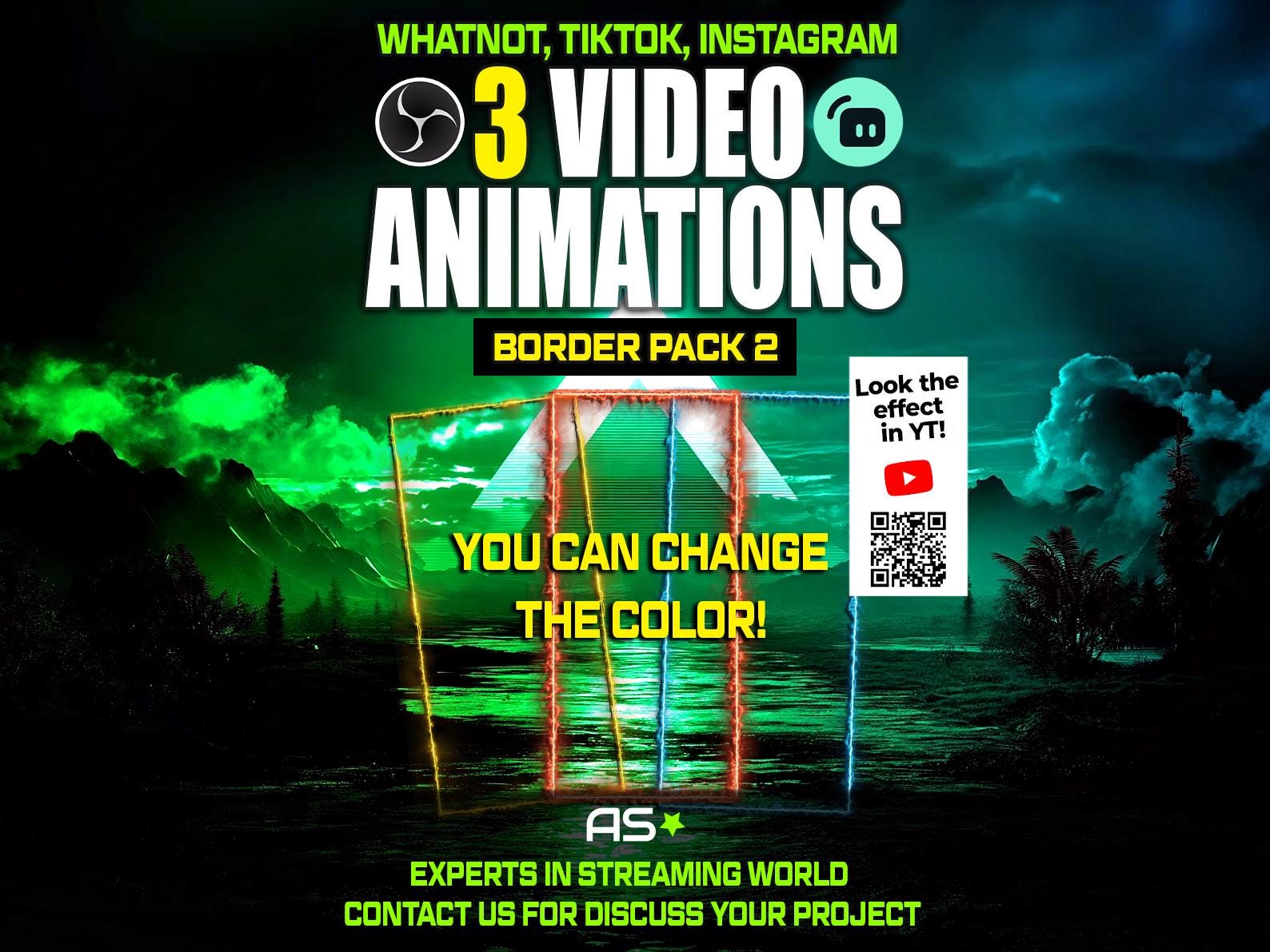 Animated Stream Overlay | Border Pack 2 for OBS, Tiktok (WEBM, MP4 ...