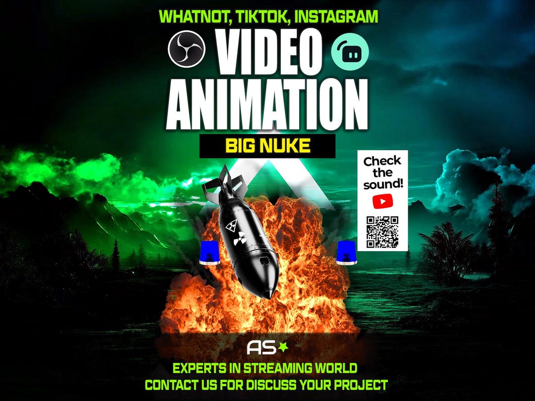 Big Nuke Animated Stream Overlay | Tiktok Whatnot OBS Alert (WEBM MP4 ...