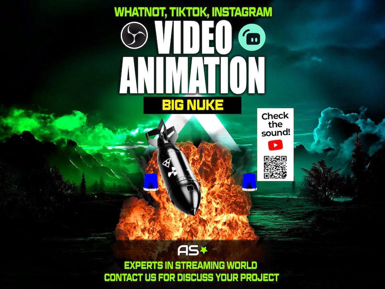 Big Nuke Animated Stream Overlay | Tiktok Whatnot OBS Alert (WEBM MP4 ...