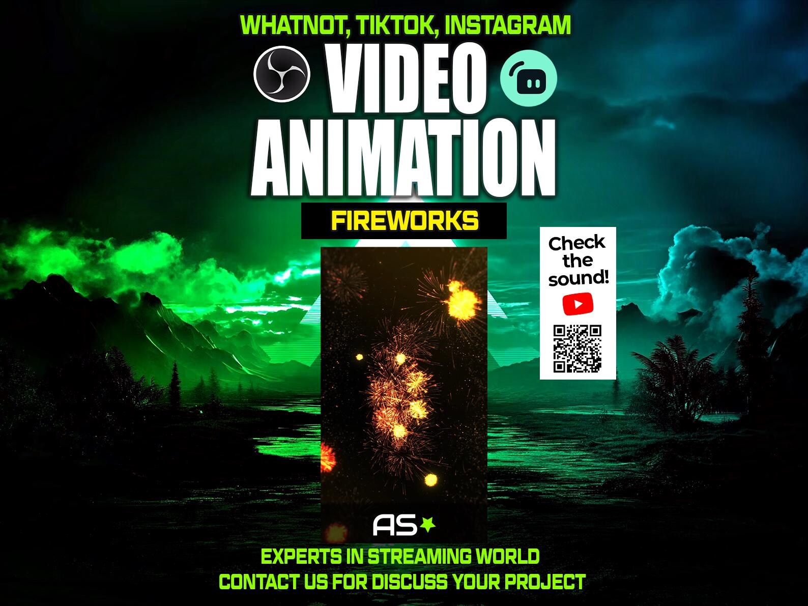 Animated Fireworks Stream Overlay | Tiktok Whatnot OBS Alert (WEBM MP4 ...