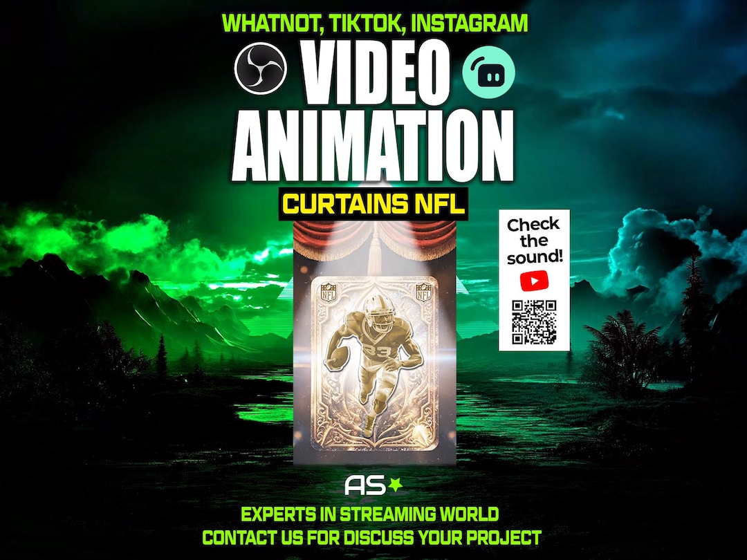 Animated Stream Overlay | Curtains NFL, Transparent Video (digital ...