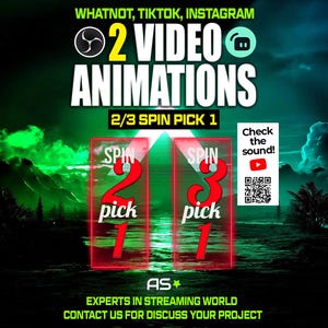 Spin 2/3 Pick 1 Animated Stream Overlay | Video Effect (digital ...
