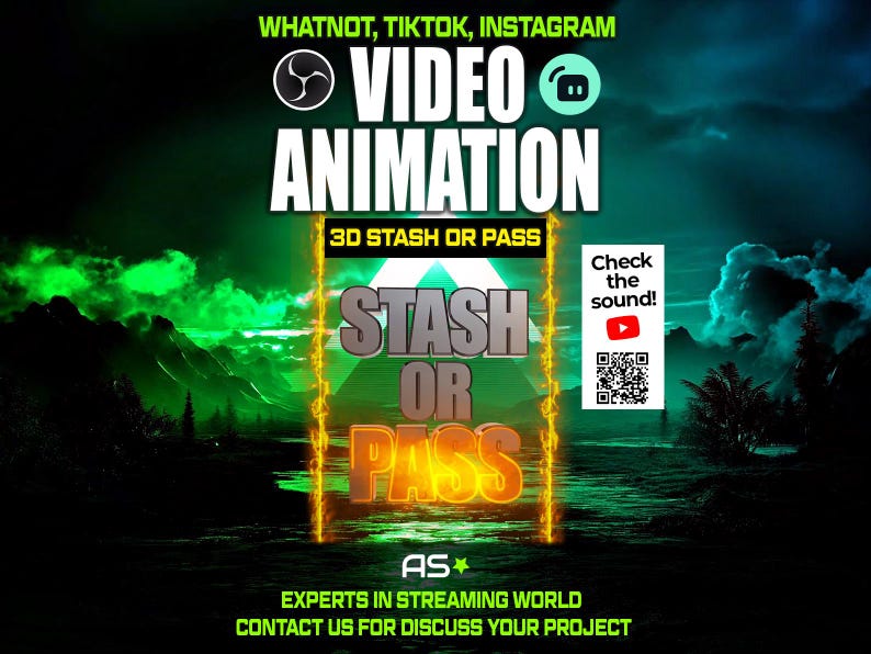 Animated Stream Overlay | 3D Stash or Pass (WEBM MP4 Digital Download ...