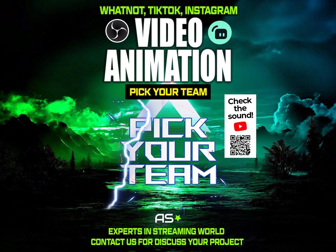 Pick Your Team Animated Stream Overlay | WEBM MP4 (digital Download) - Etsy