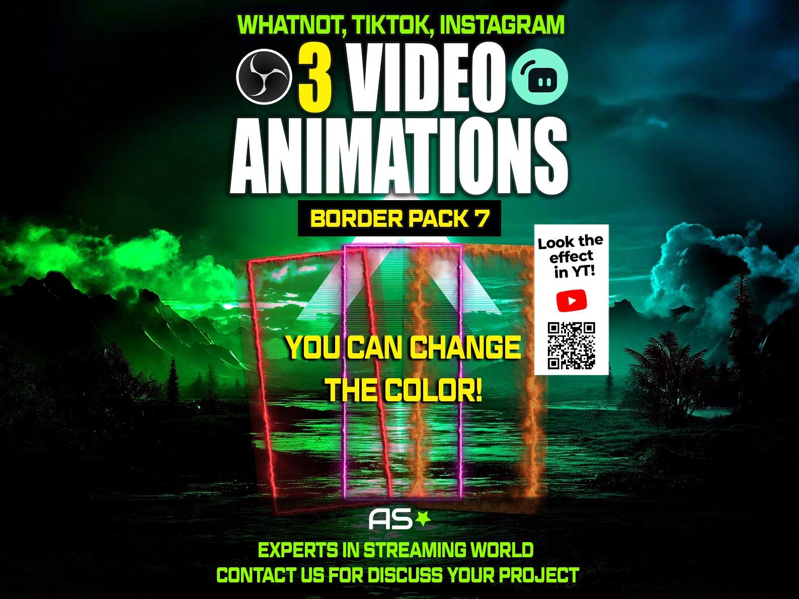 Animated Stream Overlay | 3 Borders Pack (WEBM, MP4 Digital Download ...