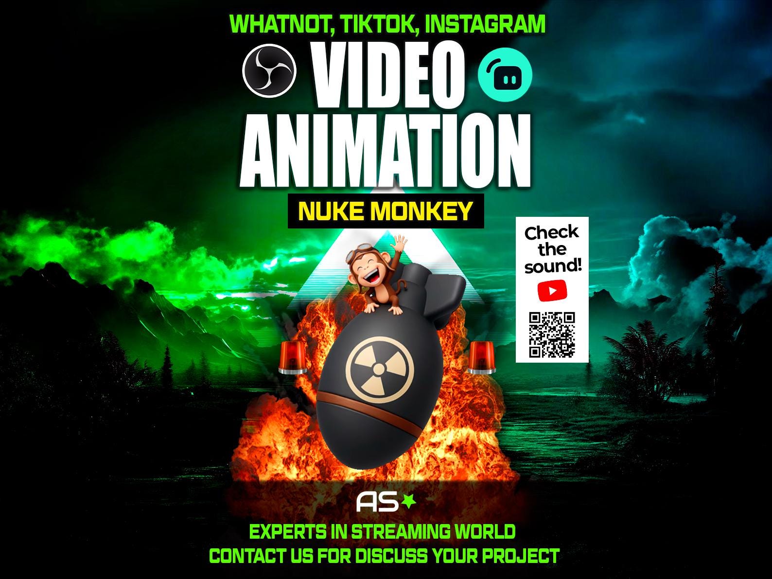 Exploding Monkey Stream Overlay | Animated Video Effect (WEBM, MP4 ...