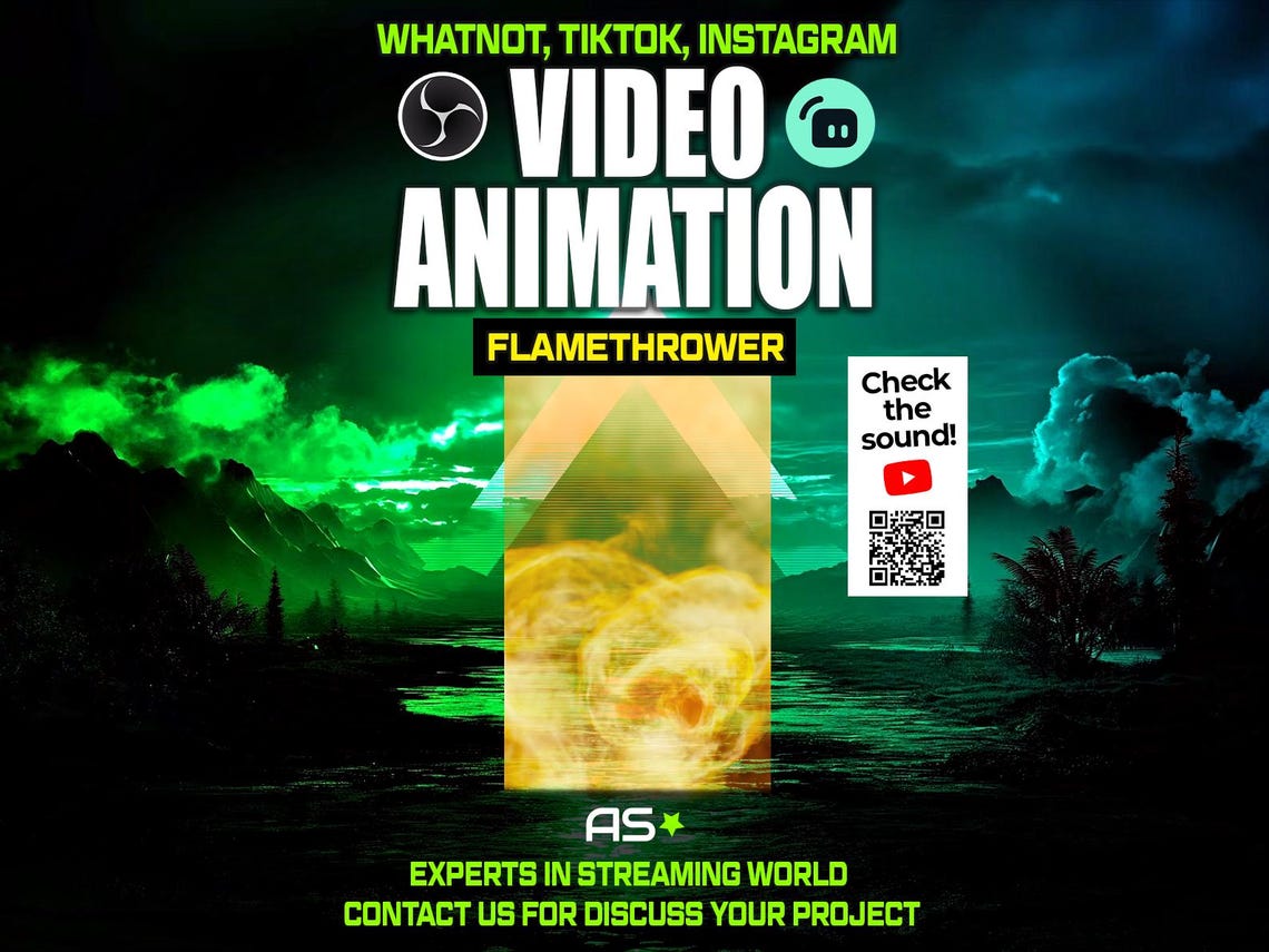 Flamethrower Stream Overlay | Animated Transparent Video (digital ...