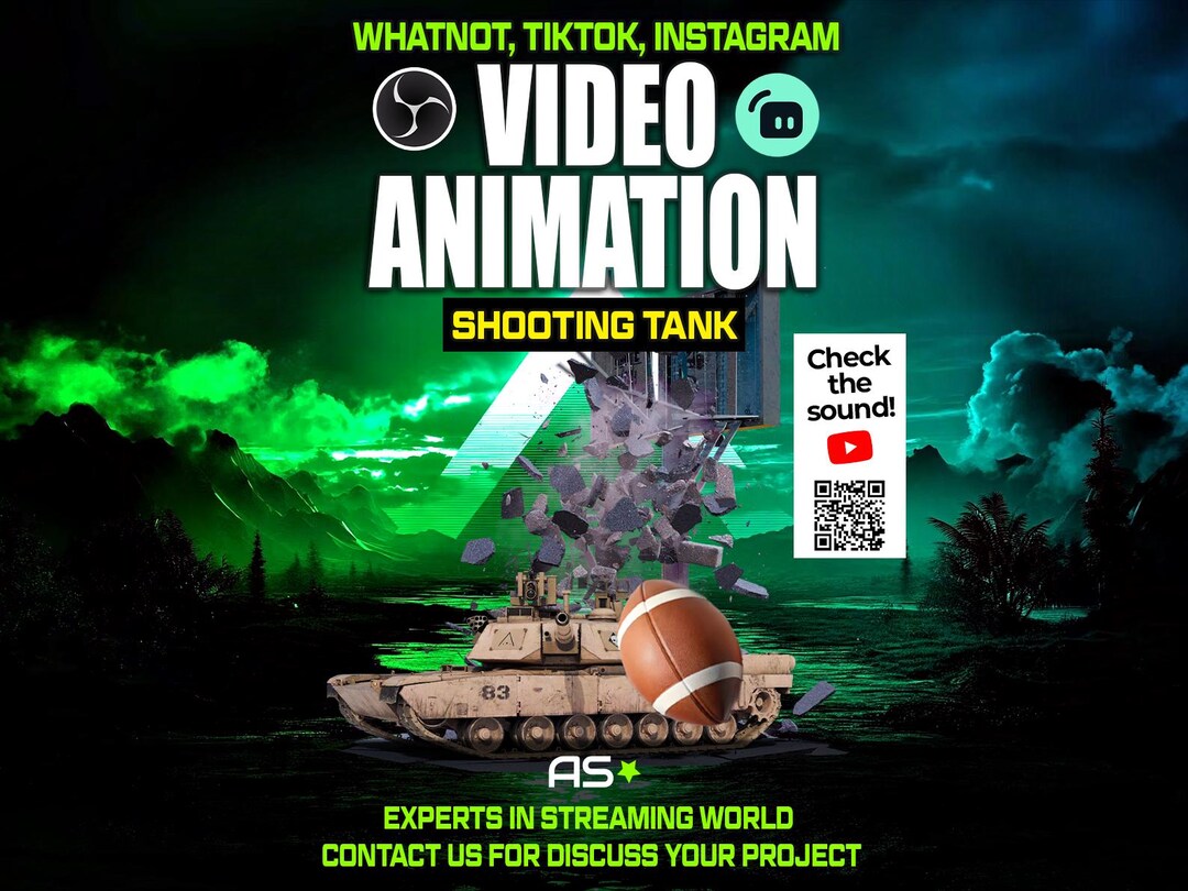 Animated Stream Overlay | Shooting Tank Video Effect (WEBM, MP4 Digital ...