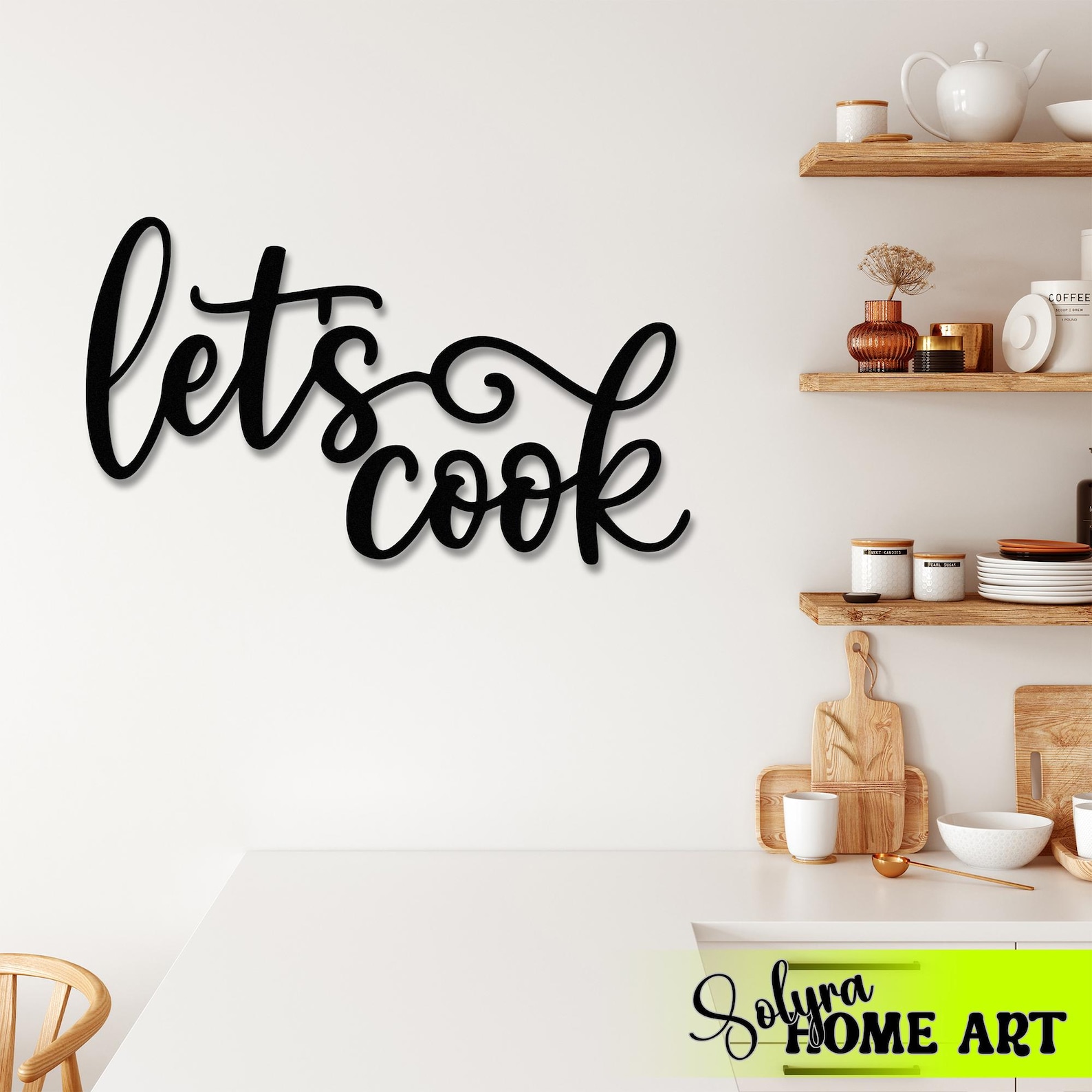 Let's Cook Metal Wall Art – Modern Kitchen Decor - Etsy
