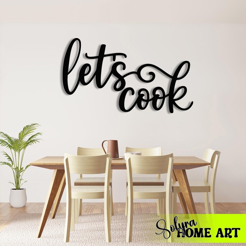 Let's Cook Metal Wall Art – Modern Kitchen Decor - Etsy