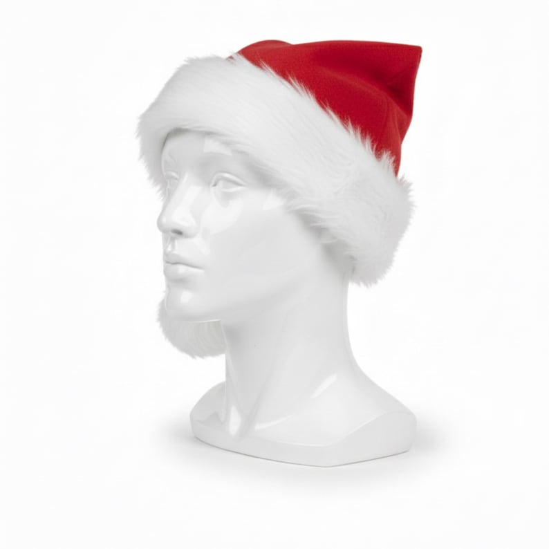 Handmade Santa Hat – Plush Fleece Christmas Hat With Faux Fur Trim ...
