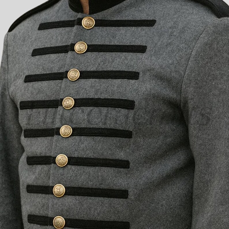 Civil War Confederate Shell Jacket | Gray Wool Cavalry Military Uniform ...