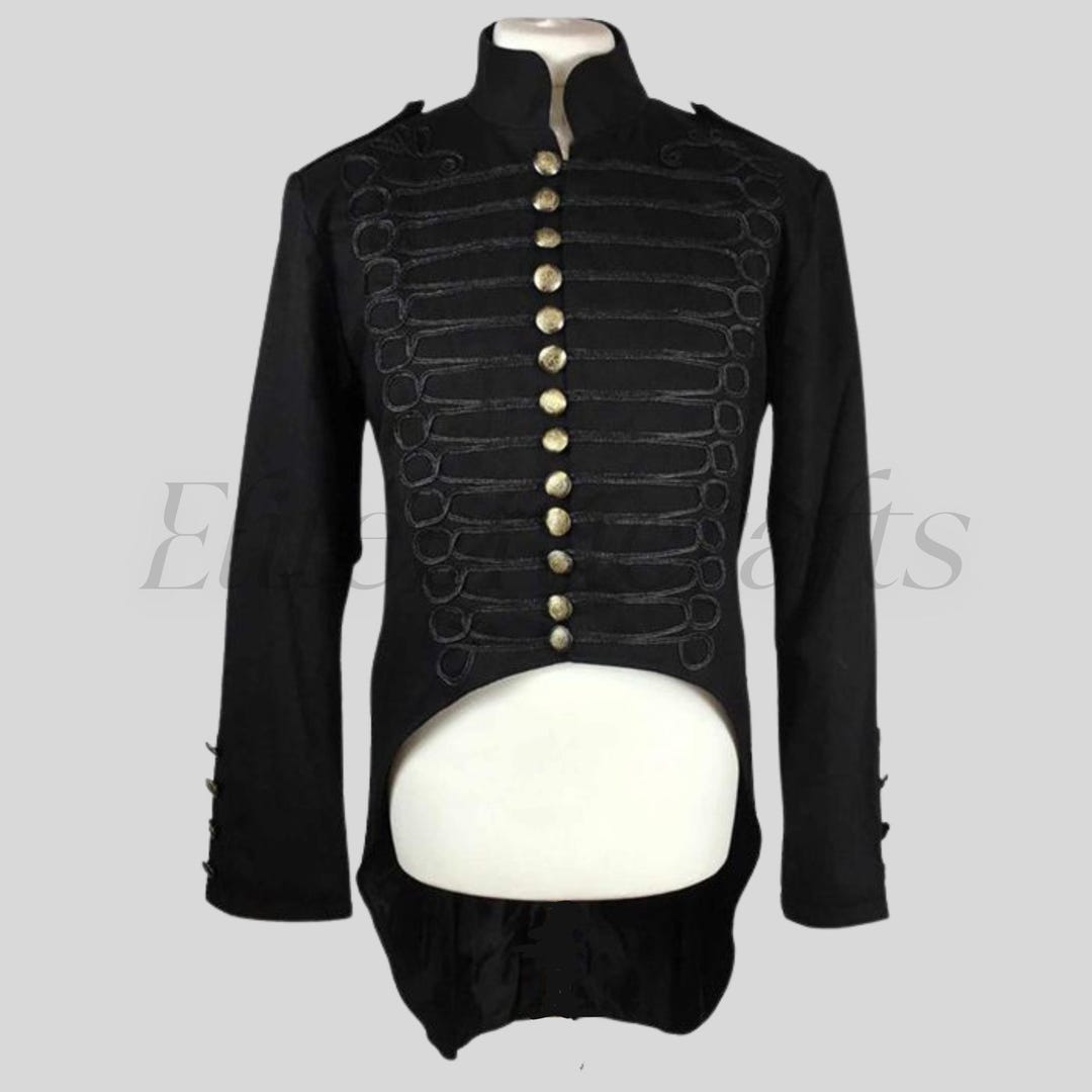 Men’s Gothic Military Tailcoat | Emo Punk MCR Drummer Parade Coat ...