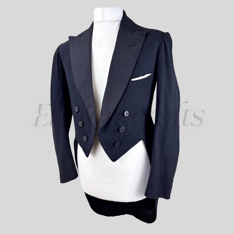 Customized Vintage 1920s Tailcoat | Classic Navy White Tie Evening Coat ...