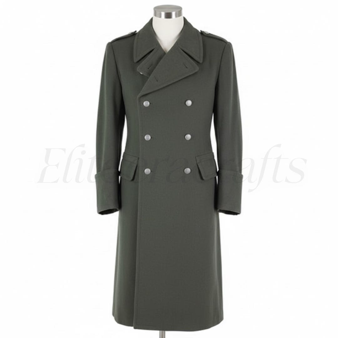 Handcrafted Men’s Military Wool Greatcoat | Vintage Army Officer Double ...