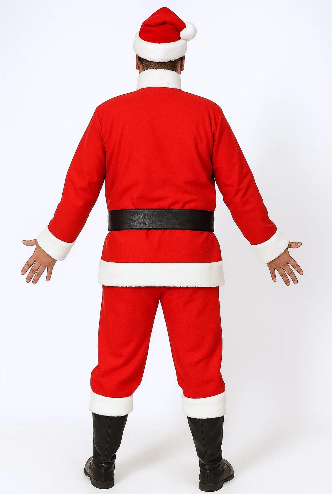Handmade Men’s Santa Claus Costume – Red Santa Suit With Hat Belt ...
