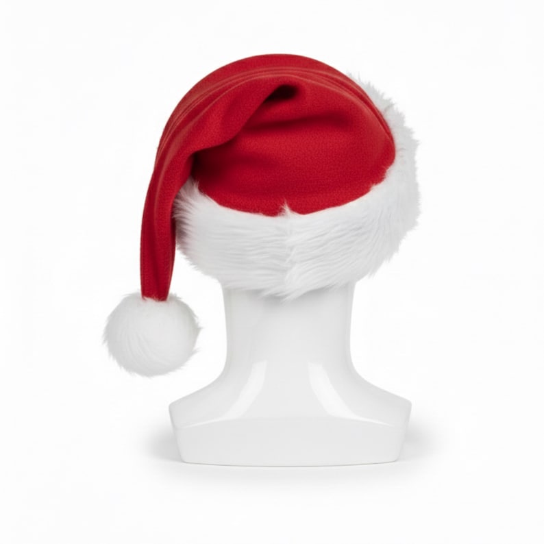 Handmade Santa Hat – Plush Fleece Christmas Hat With Faux Fur Trim ...