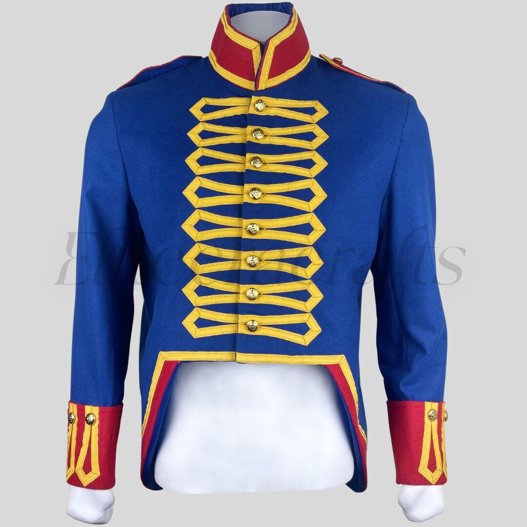 Handcrafted 18th Century Military Officer Tailcoat | Blue Wool ...