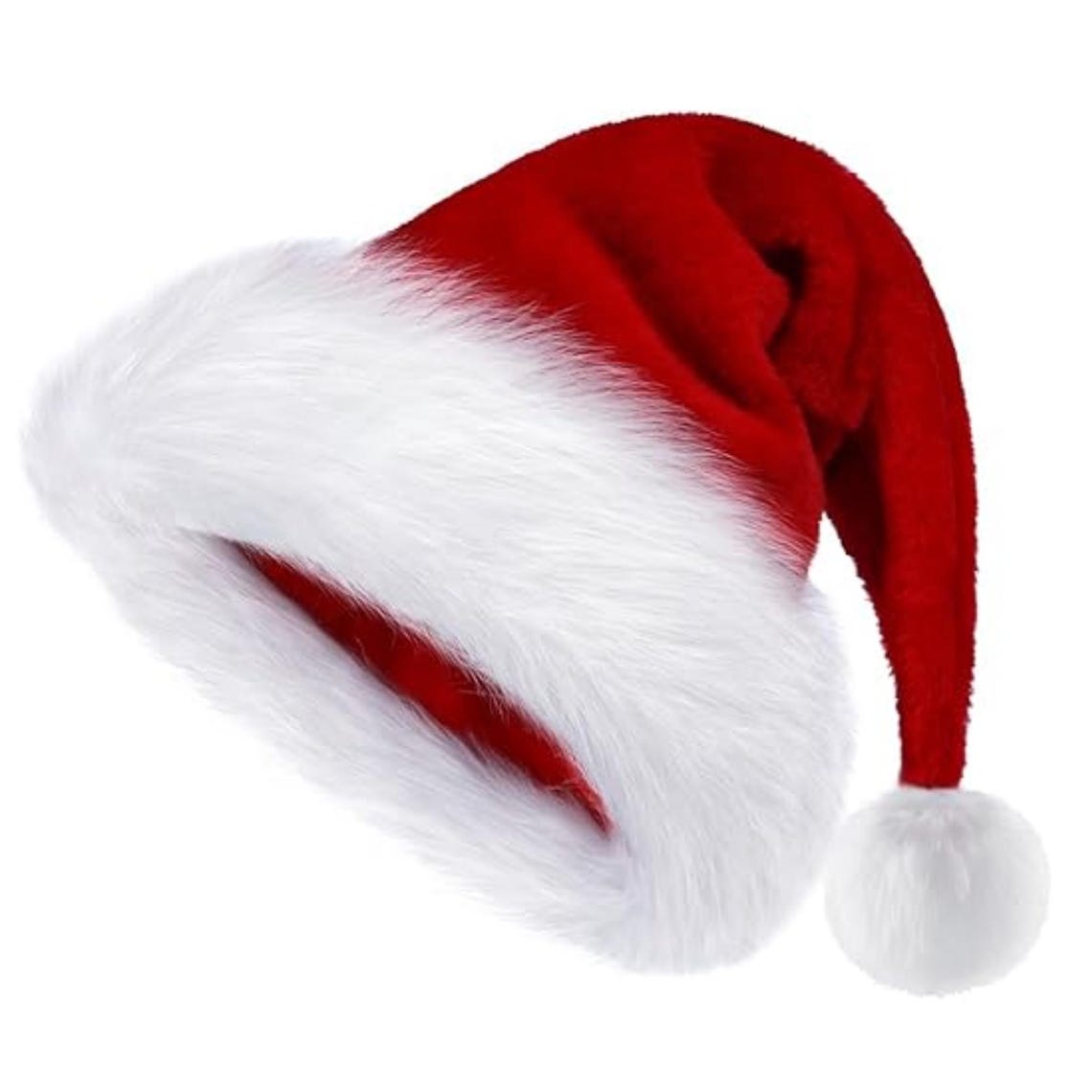 Handmade Christmas Hat, Soft Red Fleece With Faux Fur | Classic Santa ...