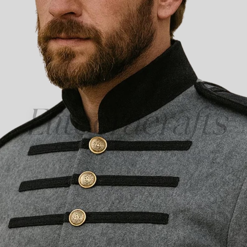 Civil War Confederate Shell Jacket | Gray Wool Cavalry Military Uniform ...