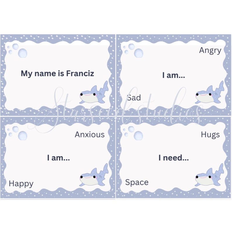 Shark Communication Cards - Physical Laminated Cards