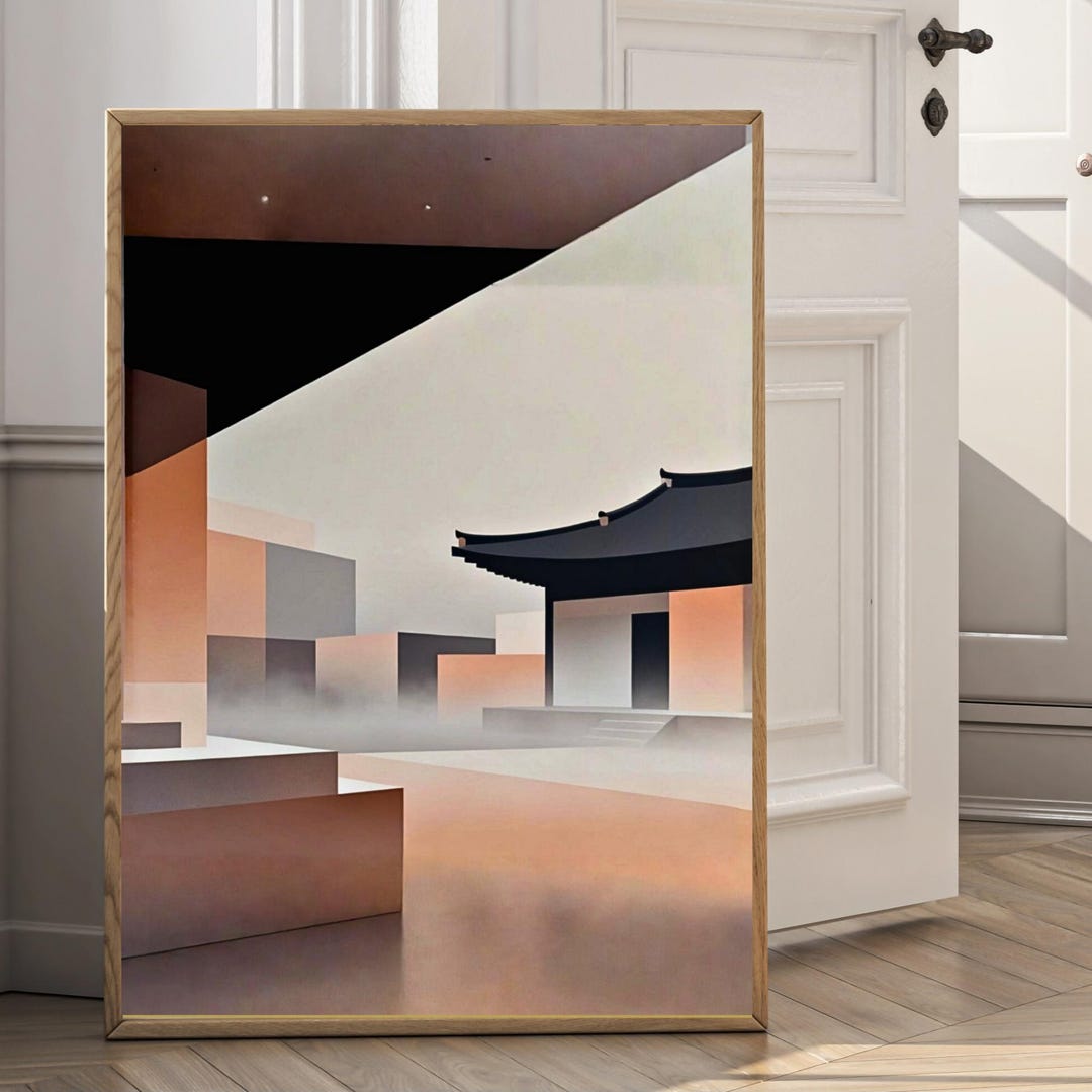Minimalist Korean Pavilion Landscape – Modern Architectural Scenery ...