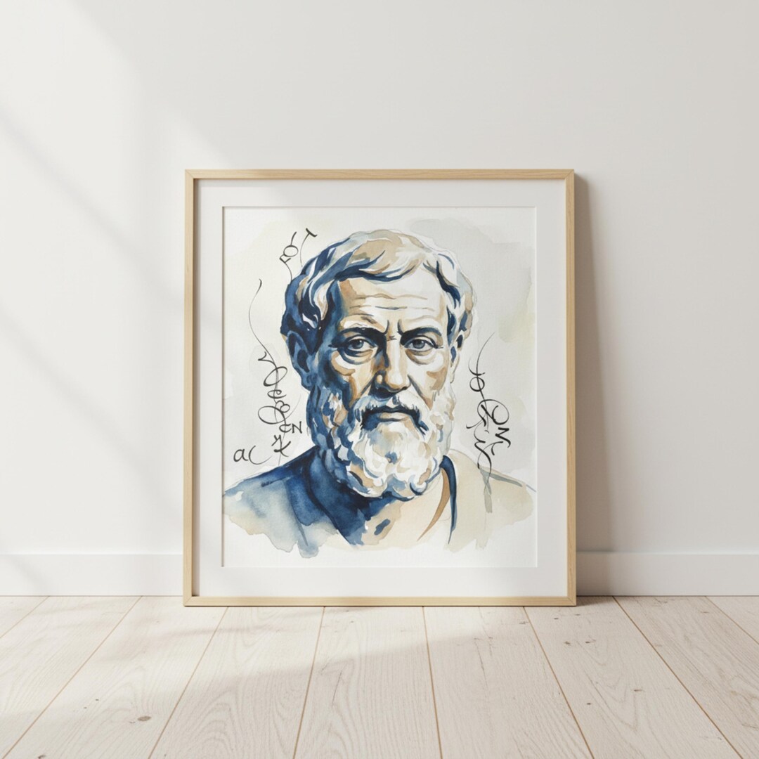 Plato Portrait: Abstract Watercolor Calligraphy Art (digital Download ...