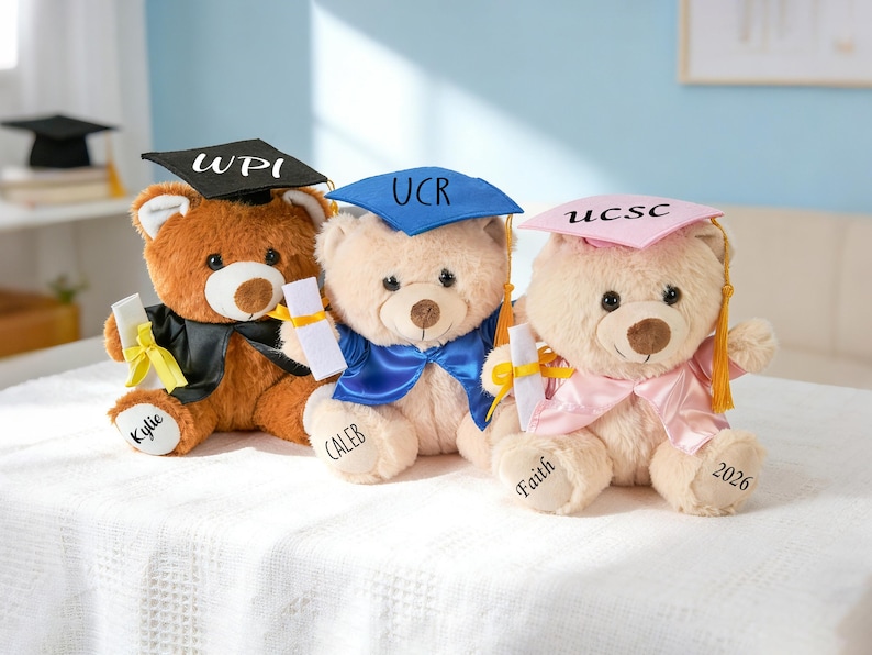 Personalized Graduation Teddy Bears Class of 2026 ,grad Bear With Name ...