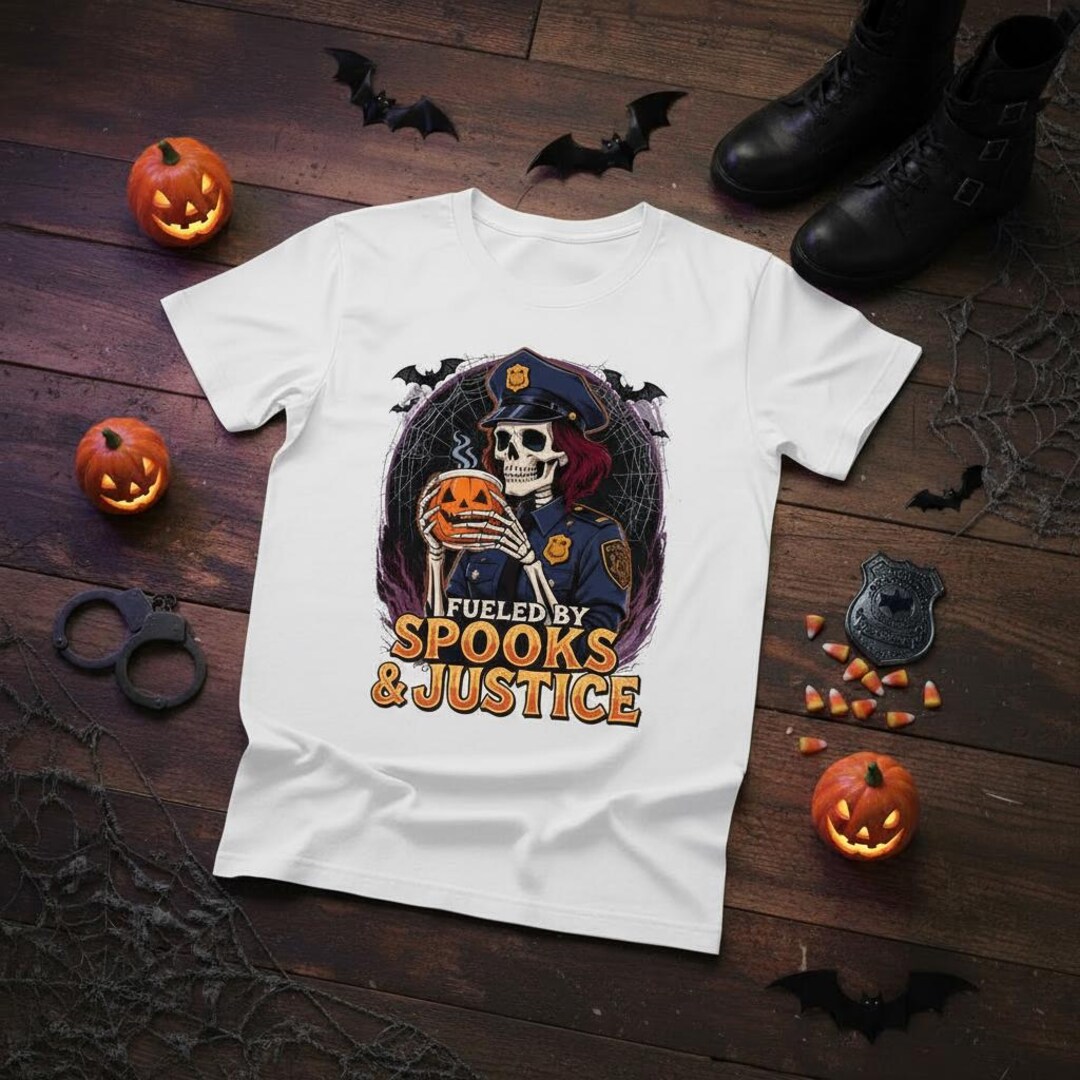 Women's Halloween Skeleton Police T-shirt: Funny Cop Costume Tee - Etsy