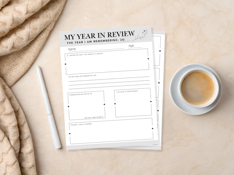 2025 Year in Review Printable Bundle Family Reflection Worksheets Kids ...