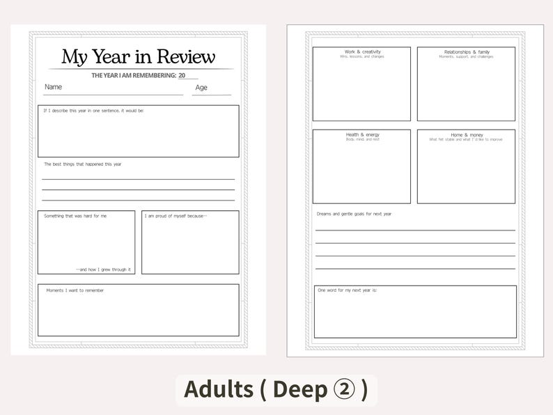 2025 Year in Review Printable Bundle Family Reflection Worksheets Kids ...