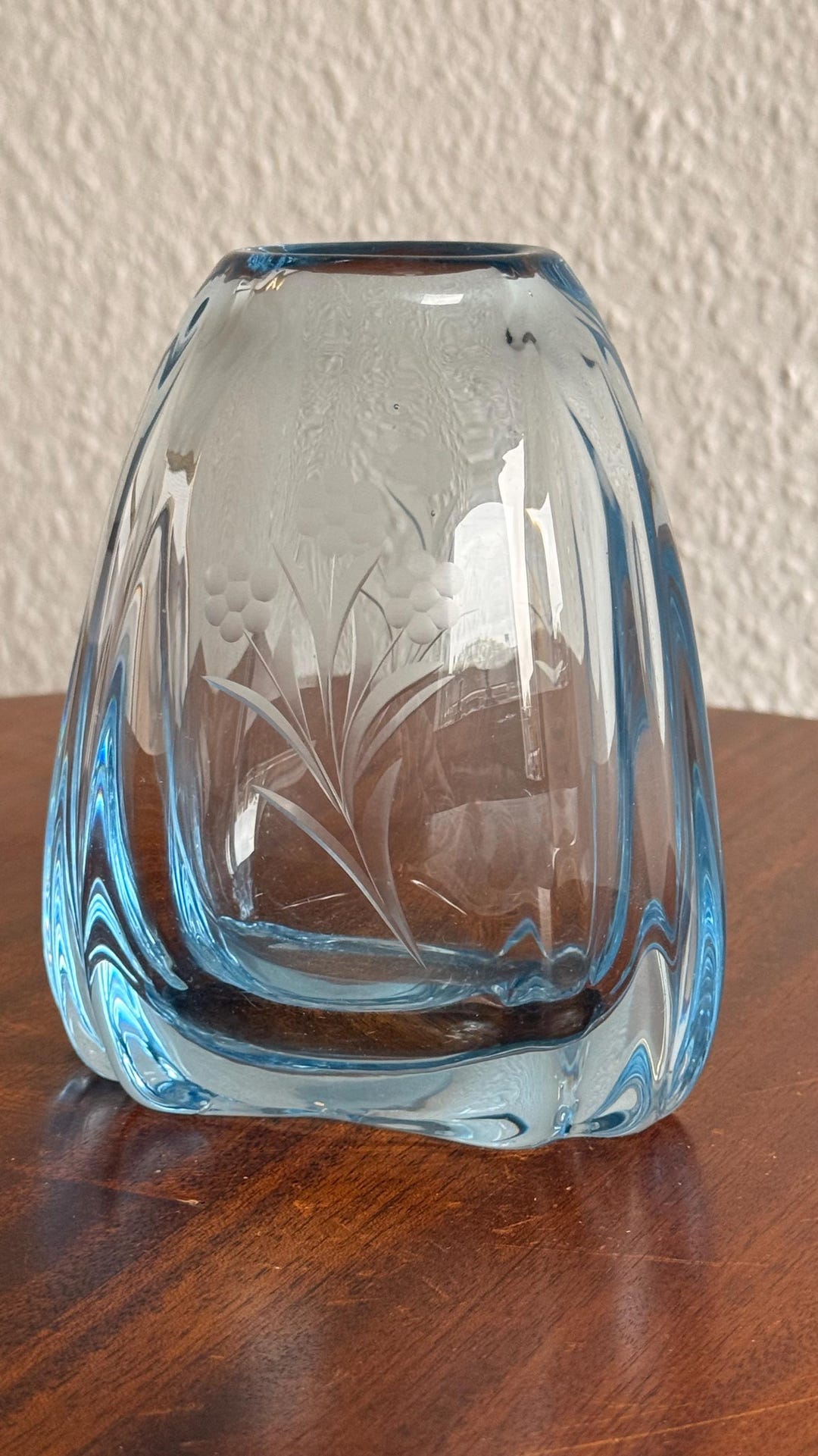Handcrafted Very Heavy Glass Vase Presumedly Sweden Manufacture-piece ...