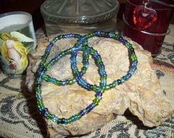 Items similar to Green Evil Eye Crackle Glass Accents Glass Bead ...