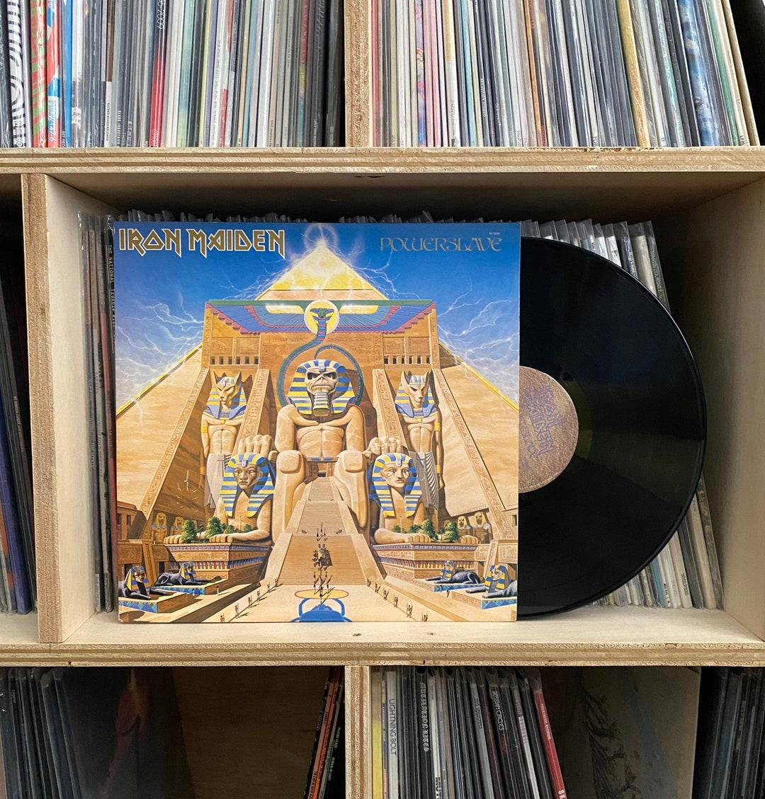 Iron Maiden Powerslave LP Vintage Heavy Metal Vinyl Album Record 80s ...