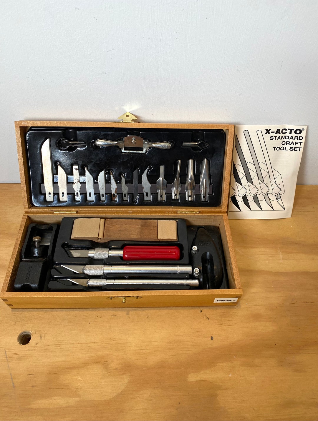 Vintage X-ACTO Craft Tool Set Wood Working Knife Blades Gouges Cutting ...