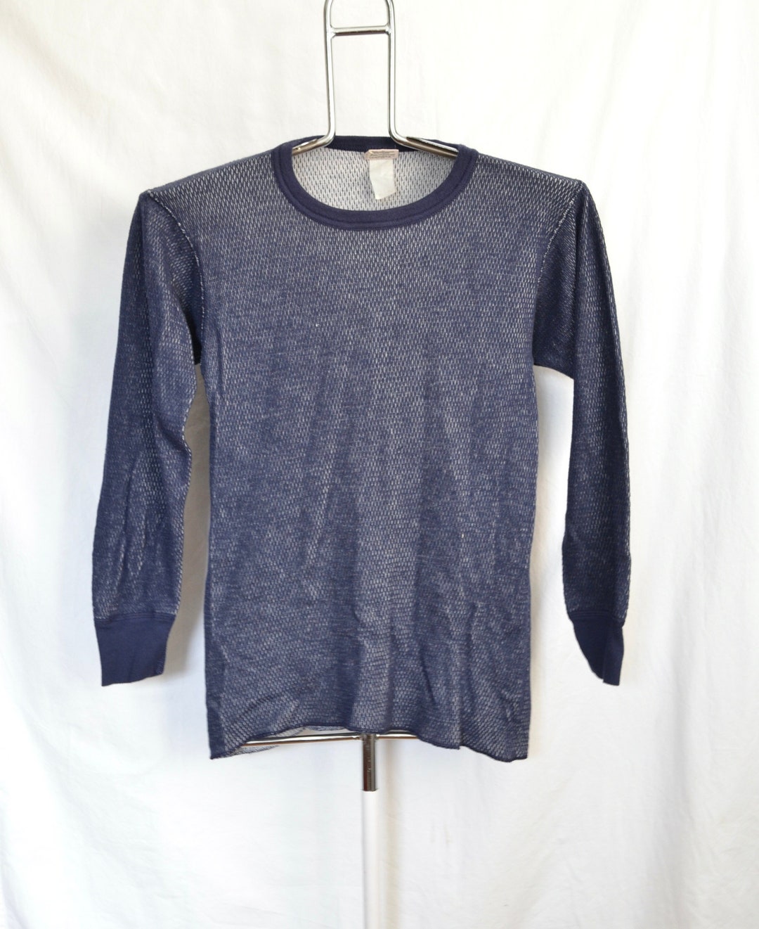 Vintage Blue Long John Shirt Small Long Tall Union Suit Mens Knitwear ...