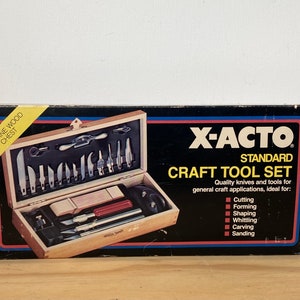 Vintage X-ACTO Craft Tool Set Wood Working Knife Blades Gouges Cutting ...