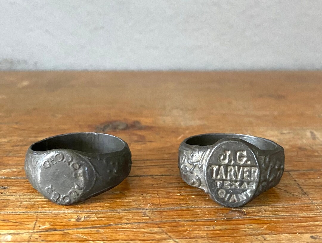 Vintage J.G. Tarver & George Auger 2 Ring Lot Texas Giant Cardiff ...