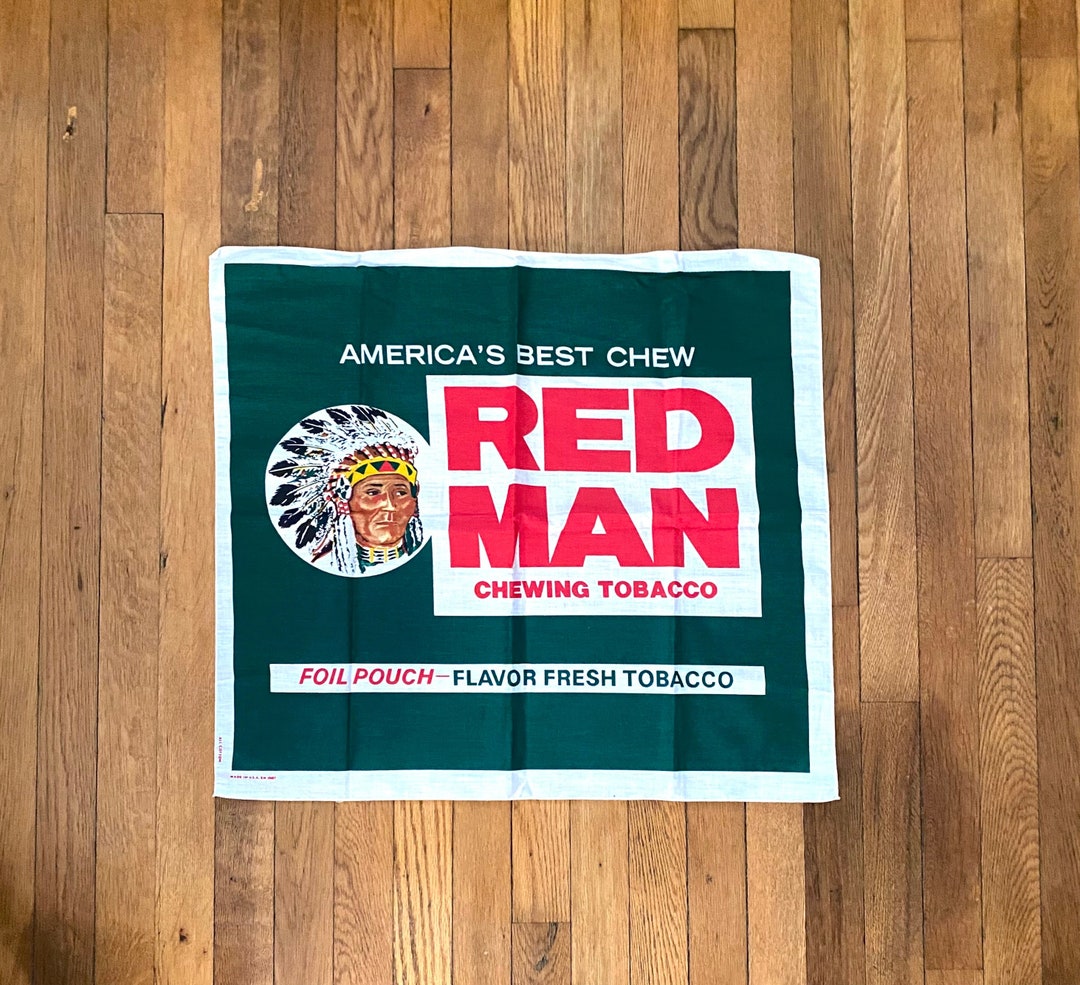 Vintage Red Man Cloth Banner Chewing Tobacco Chew Made in USA Redman ...