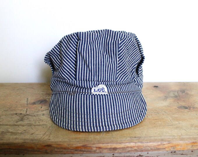 Vintage Lee Denim Engineer Hat Cap Union Made USA Railroad Conductor ...