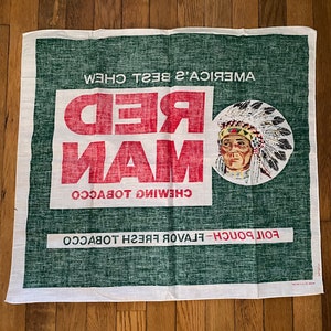 Vintage Red Man Cloth Banner Chewing Tobacco Chew Made in USA Redman ...