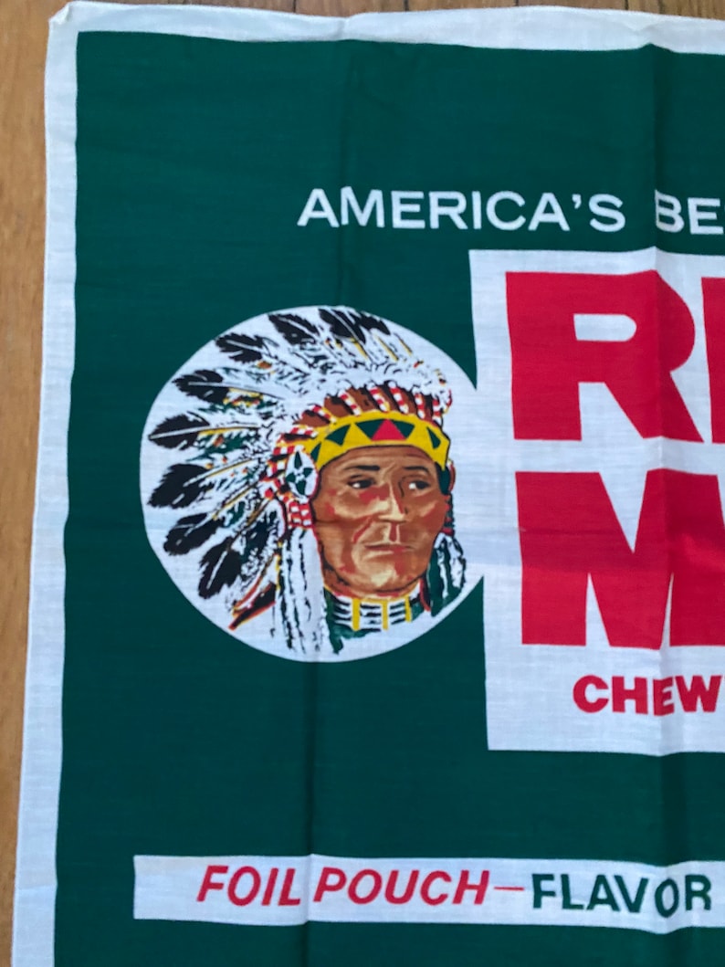 Vintage Red Man Cloth Banner Chewing Tobacco Chew Made in USA Redman ...