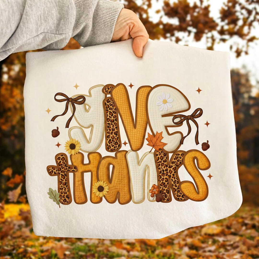 Leopard Give Thanks PNG, Fall Thanksgiving Coquette Design (digital ...