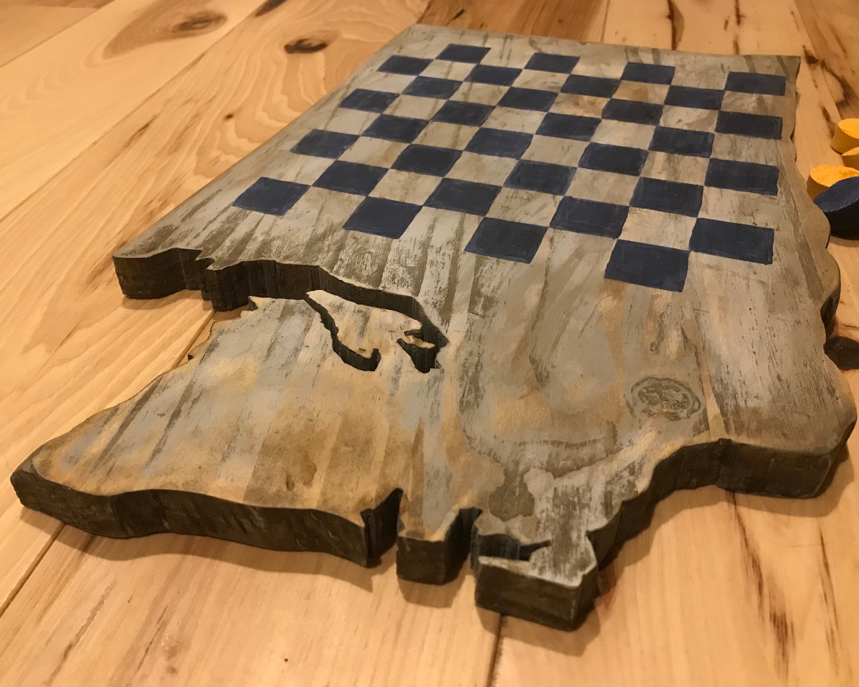 Handmade Washington State Wood Checkerboard Game With Drawstring Bag - Etsy