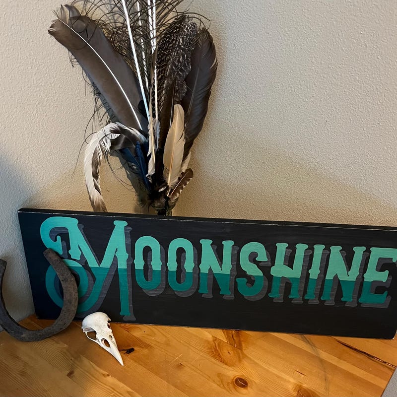 Moonshine Wood Sign - Etsy