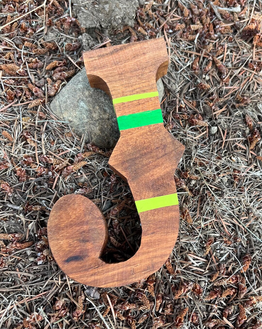 Rustic Wood Letter J: Butternut Walnut With Green Stripes - Etsy