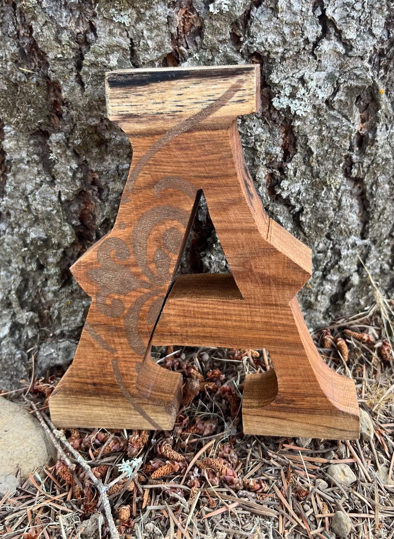 Wood Letter Cutout Painted Chunky Western Boho Chic Home Decor Rustic ...