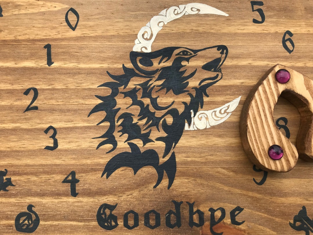 Ouija Board Wood Round Pine Howling Wolf Crescent Moon Celtic Irish ...